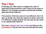 PPT - The t -test PowerPoint Presentation, free download - ID:1347603