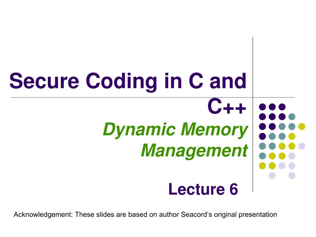 Ppt Secure Coding In C And C Dynamic Memory Management Powerpoint Presentation Id6781962