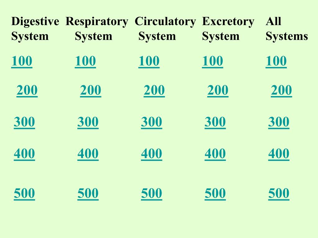 PPT - Digestive Respiratory Circulatory Excretory All System System ...