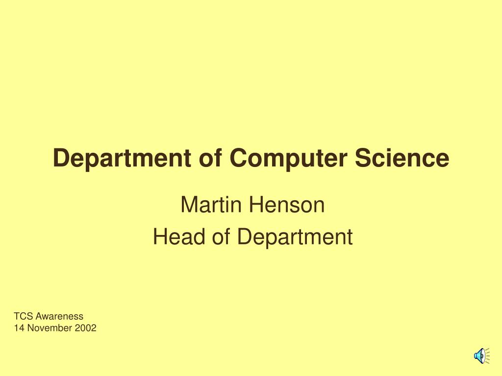 PPT - Department of Computer Science PowerPoint Presentation, free ...