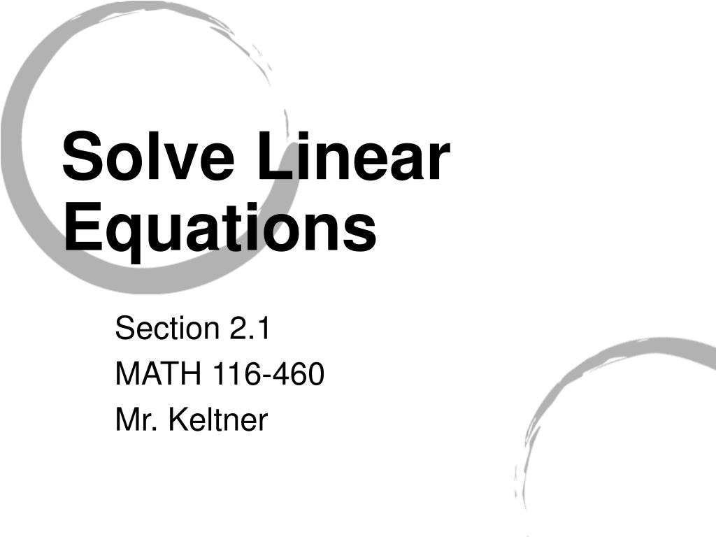 PPT - Solve Linear Equations PowerPoint Presentation, free download ...