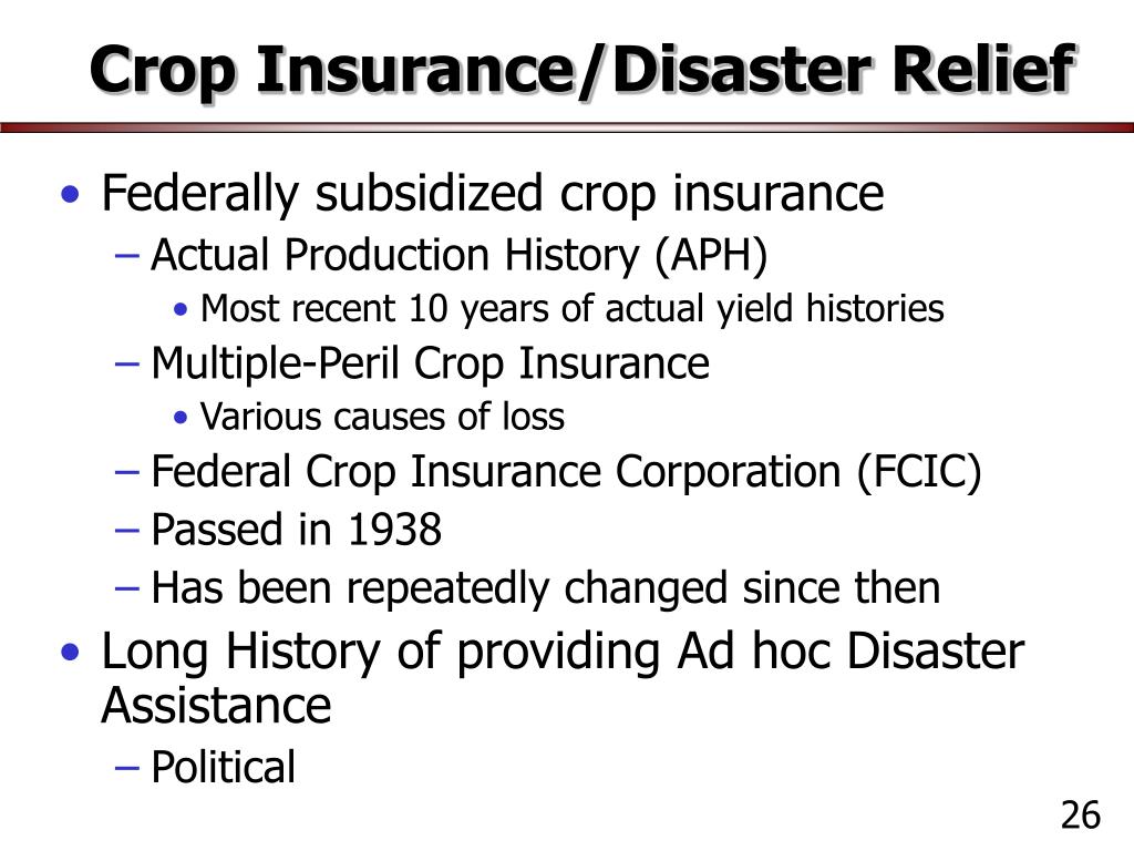PPT - Crop Insurance/Disaster Relief PowerPoint Presentation, free ...