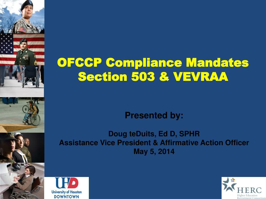 PPT - OFCCP Compliance Mandates Section 503 & VEVRAA PowerPoint ...