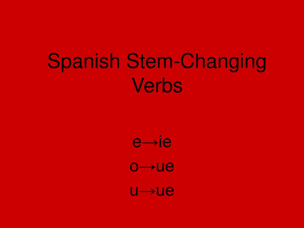 PPT - Understanding Stem-Changing Verbs in Spanish PowerPoint ...