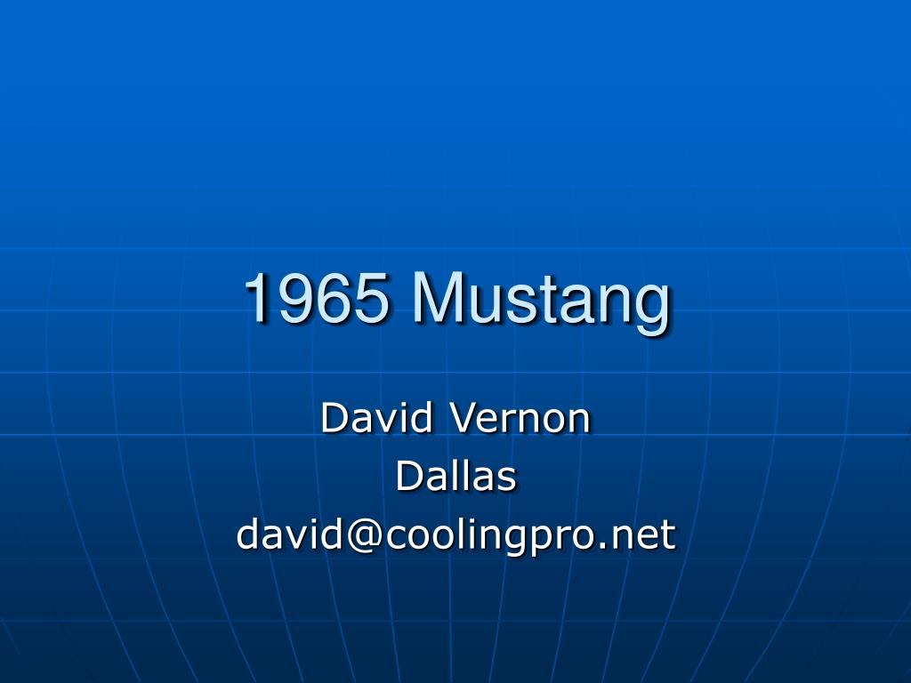 PPT - 1965 Mustang PowerPoint Presentation, free download - ID:6794465