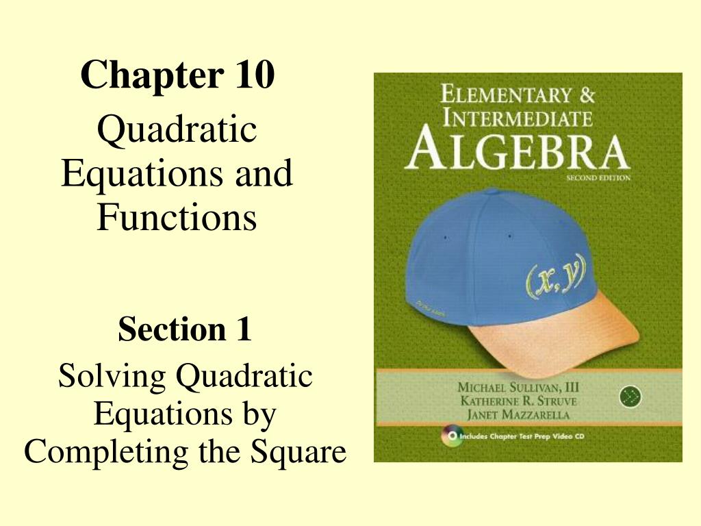 PPT - Chapter 10 Quadratic Equations and Functions PowerPoint ...