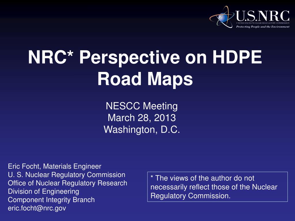PPT - NRC* Perspective on HDPE Road Maps PowerPoint Presentation, free ...