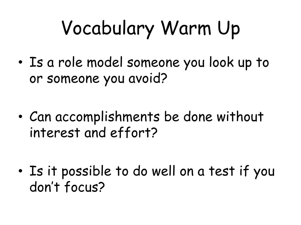 PPT - Vocabulary Warm Up PowerPoint Presentation, free download - ID ...