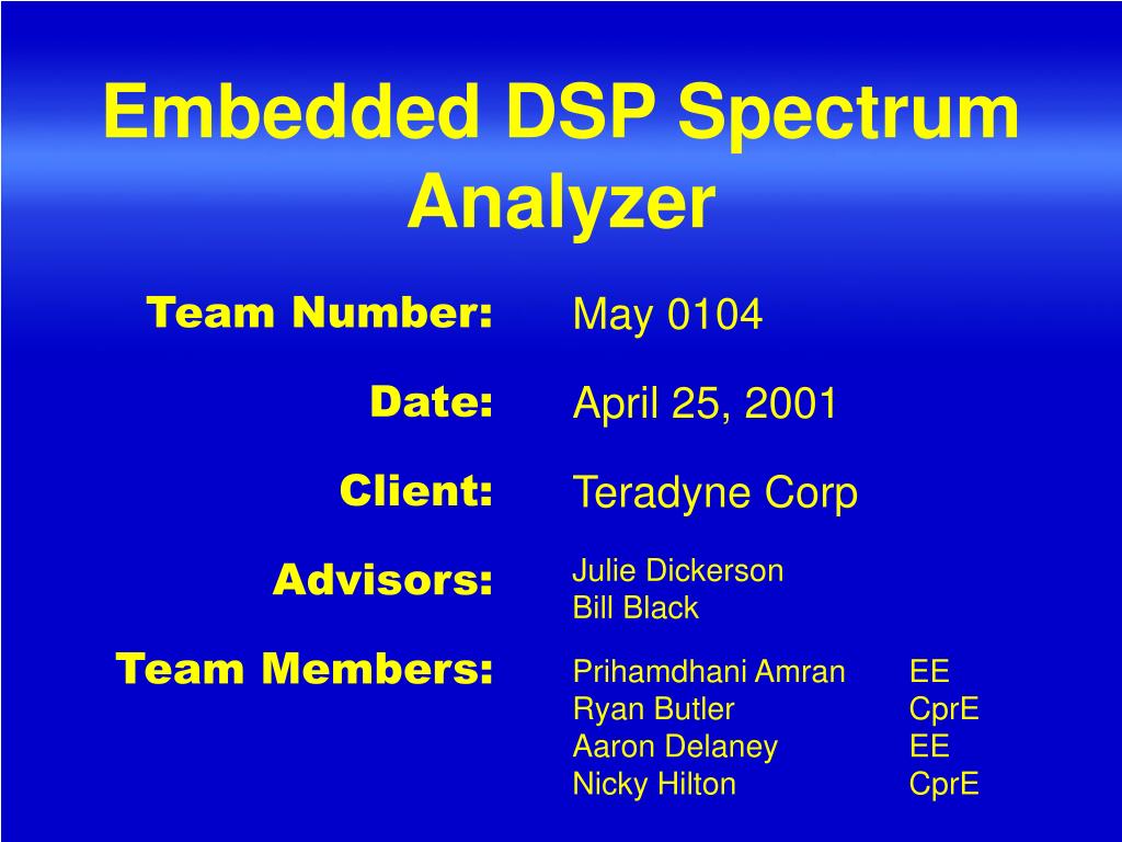 PPT - Embedded DSP Spectrum Analyzer PowerPoint Presentation, free ...