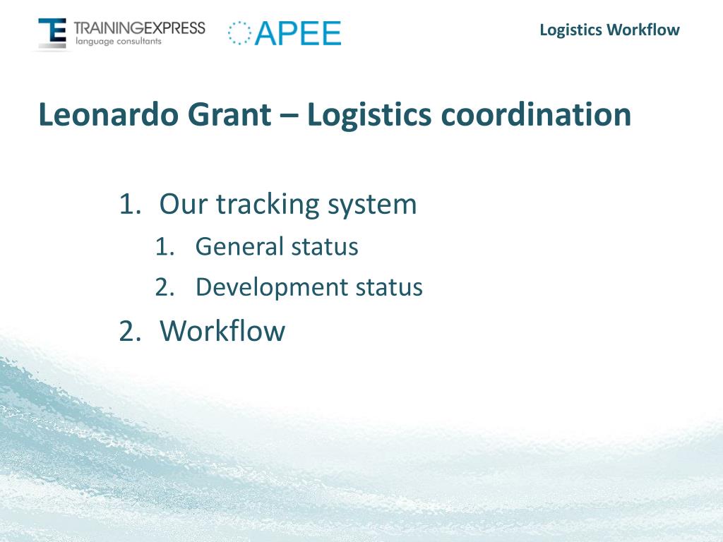 PPT - Our tracking system General status Development status Workflow ...
