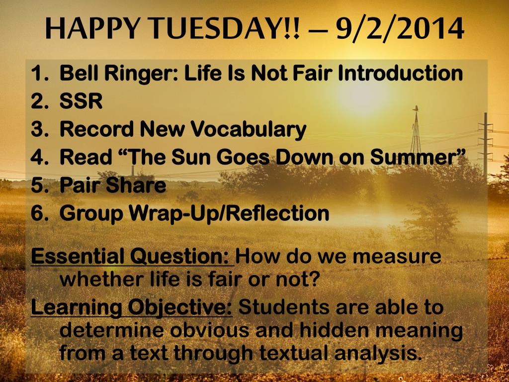 PPT - HAPPY TUESDAY!! – 9/2/2014 PowerPoint Presentation, free download ...