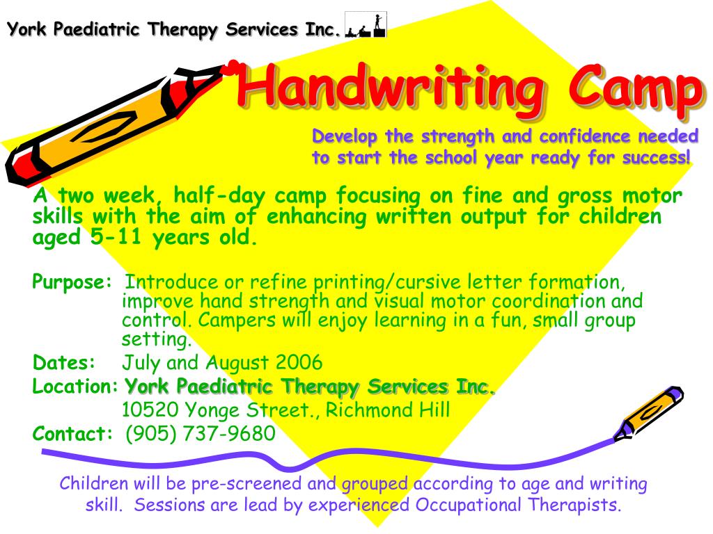 PPT - Handwriting Camp PowerPoint Presentation, free download - ID:6806037