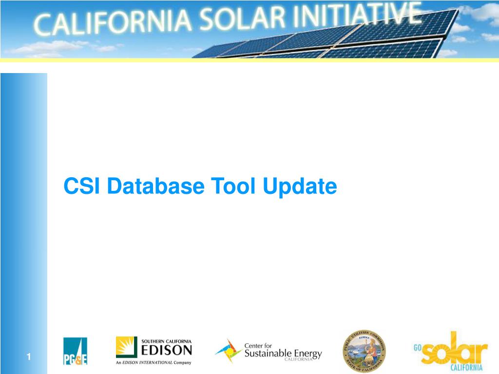 PPT - CSI Database Tool Update PowerPoint Presentation, free download ...