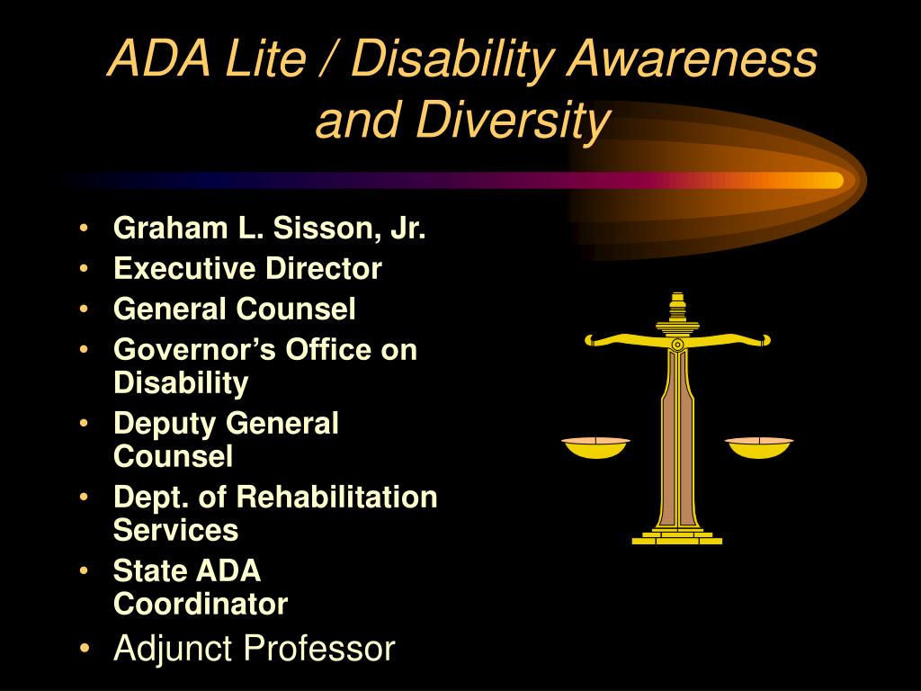 PPT - ADA Lite / Disability Awareness and Diversity PowerPoint ...