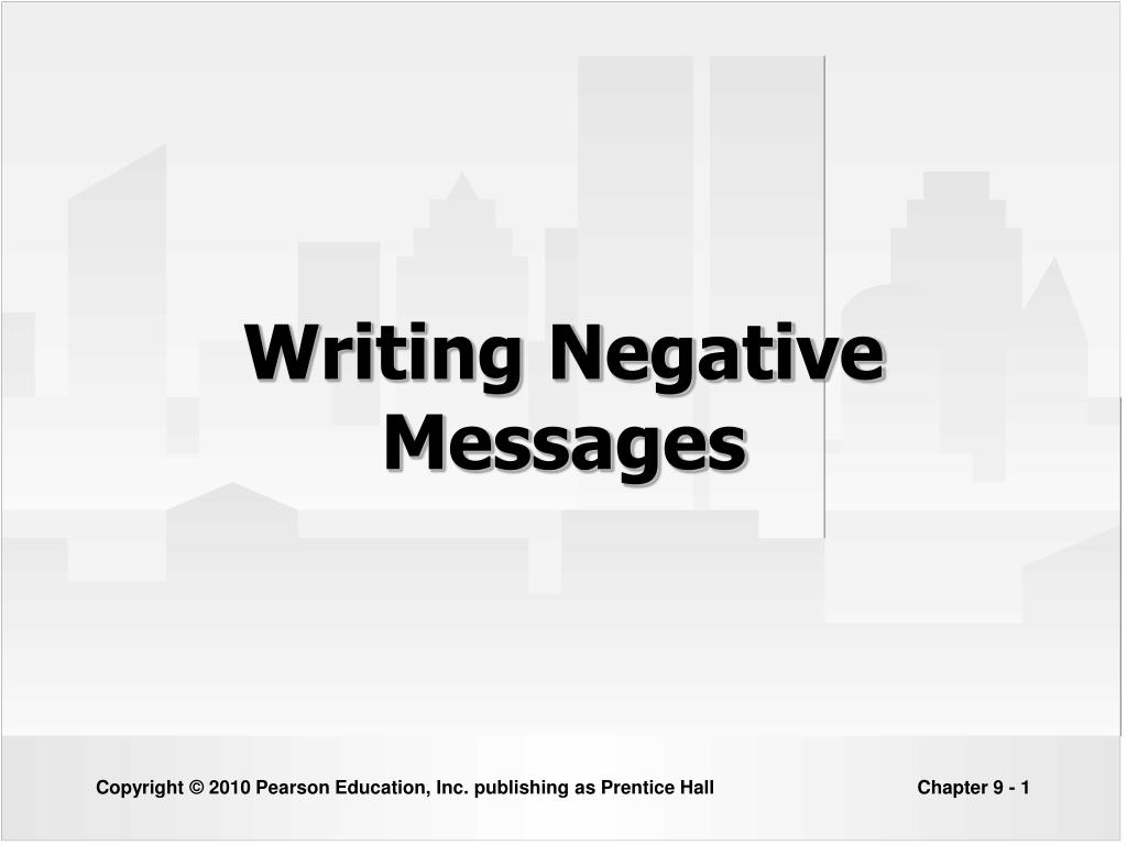 PPT - Writing Negative Messages PowerPoint Presentation, free download ...