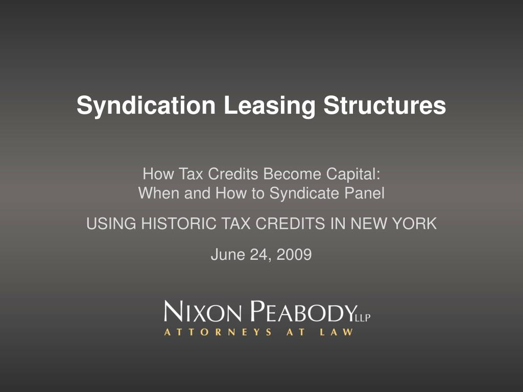 PPT - Syndication Leasing Structures PowerPoint Presentation, free ...