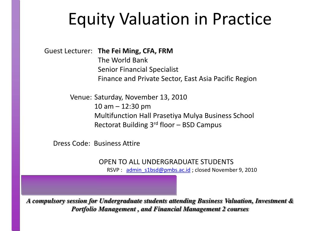 PPT - Equity Valuation in Practice PowerPoint Presentation, free ...