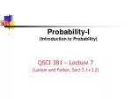 PPT - Introduction To Probability PowerPoint Presentation, free ...