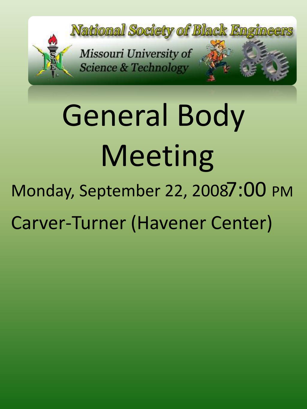 PPT - General Body Meeting PowerPoint Presentation, free download - ID ...