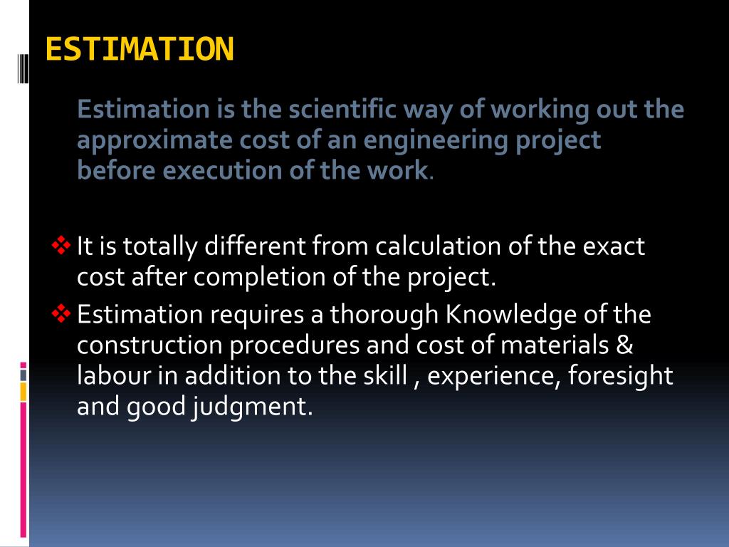PPT - ESTIMATION PowerPoint Presentation, free download - ID:6819880