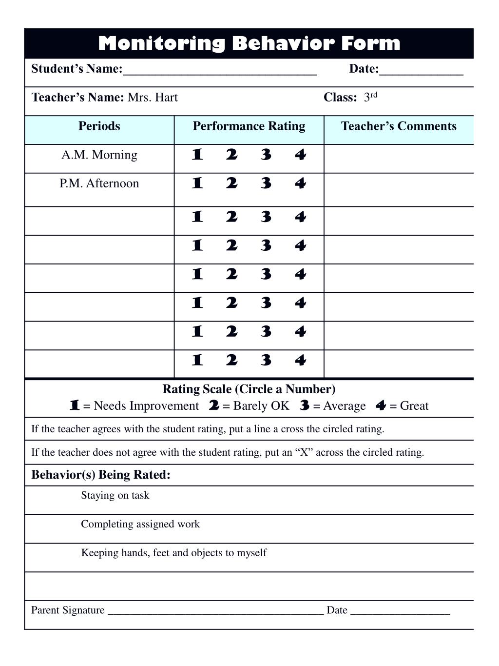 PPT - September 2004 Behavior Calendar for Classroom Rules PowerPoint ...