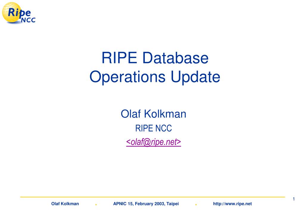 PPT - RIPE Database Operations Update PowerPoint Presentation, free ...