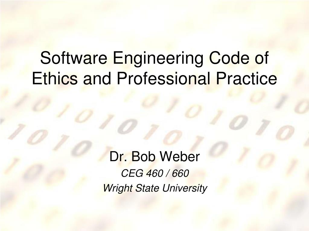 PPT - Software Engineering Code of Ethics and Professional Practice ...