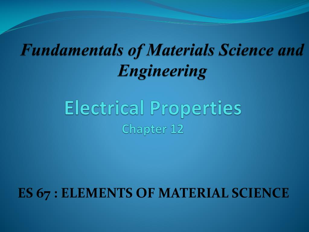 PPT - Electrical Properties Chapter 12 PowerPoint Presentation, free ...