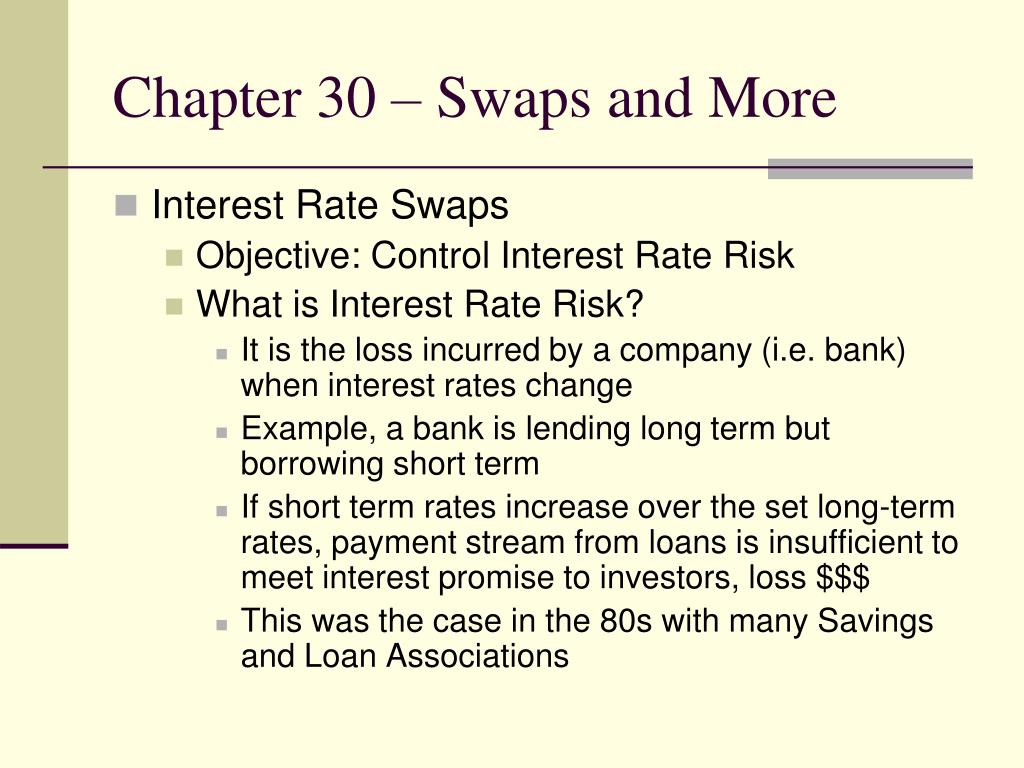PPT - Managing Interest Rate Risk Through Swaps and Contracts ...