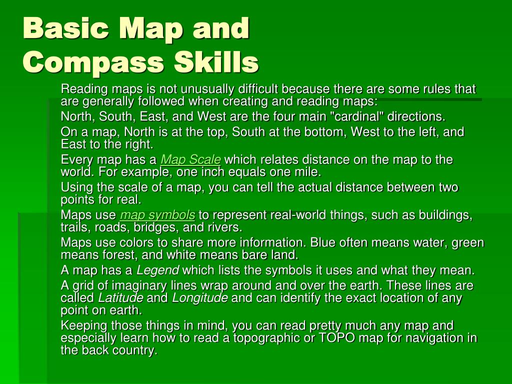 PPT - Basic Map and Compass Skills PowerPoint Presentation, free ...