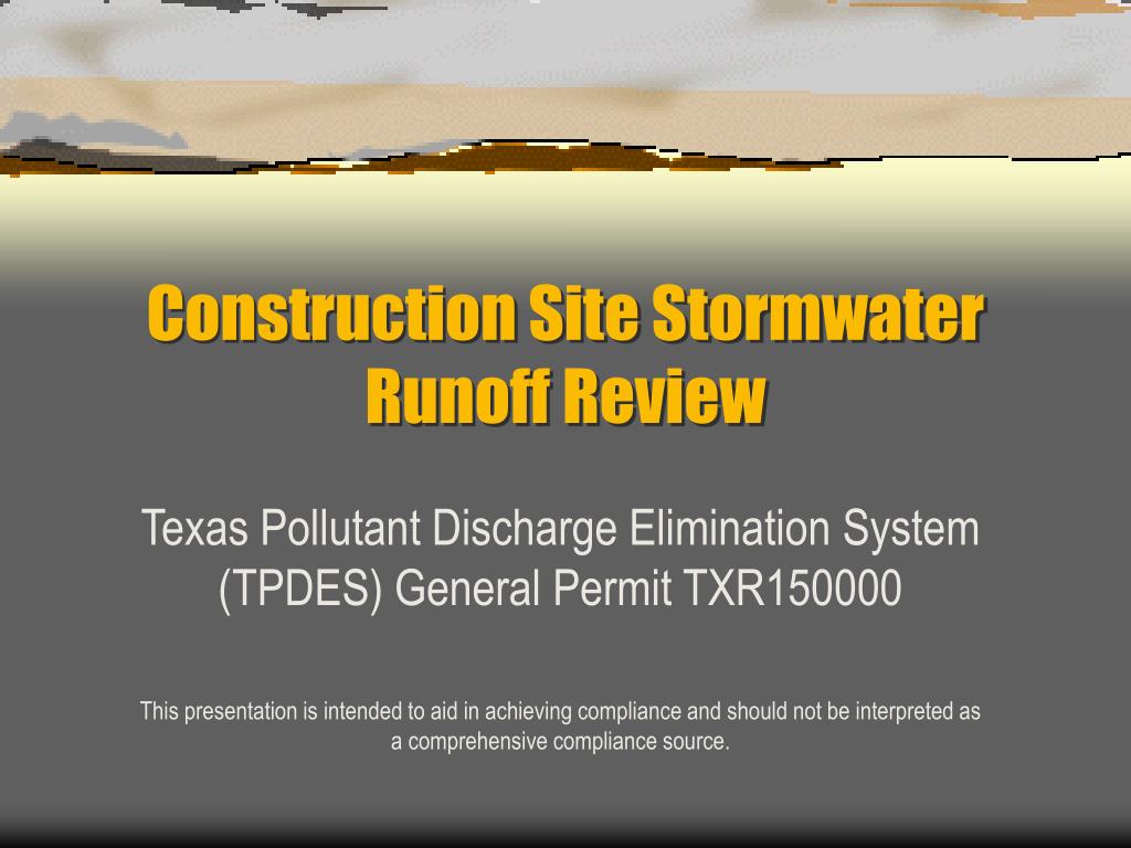PPT - Construction Site Stormwater Runoff Review PowerPoint ...