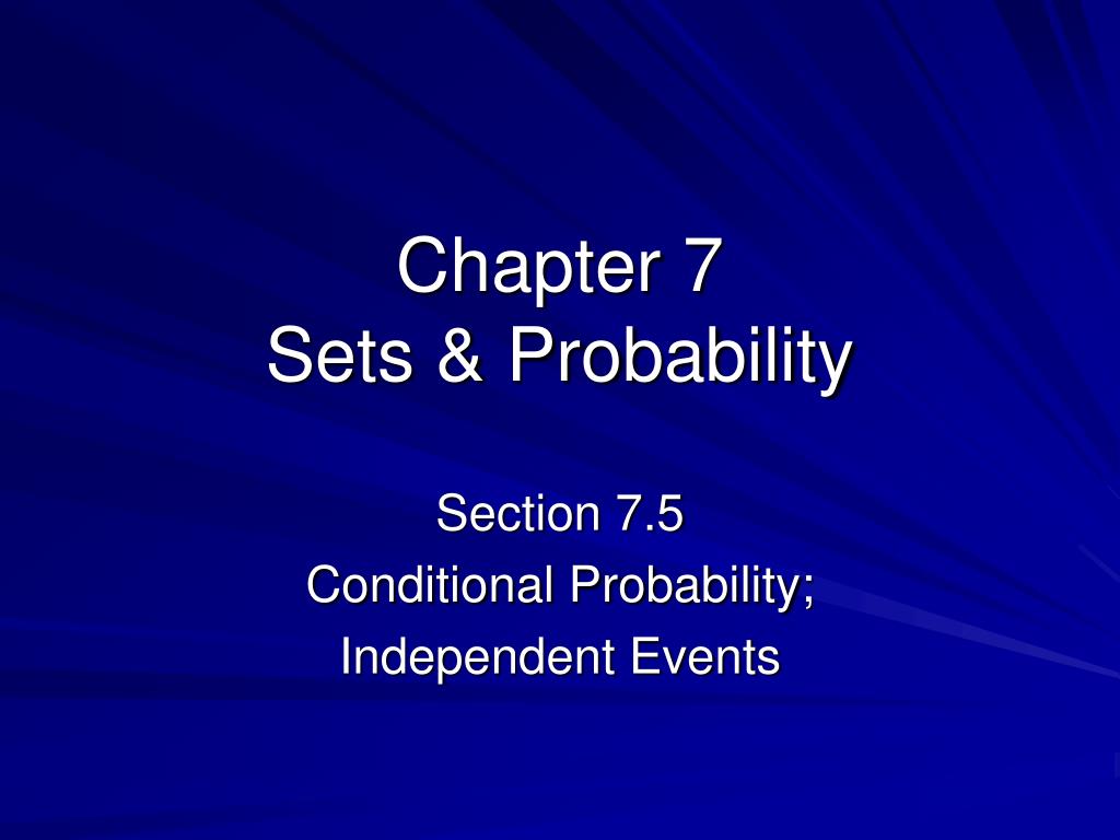 PPT - Chapter 7 Sets & Probability PowerPoint Presentation, free ...