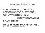 PPT - Broadcast Basics PowerPoint Presentation, free download - ID:3107889