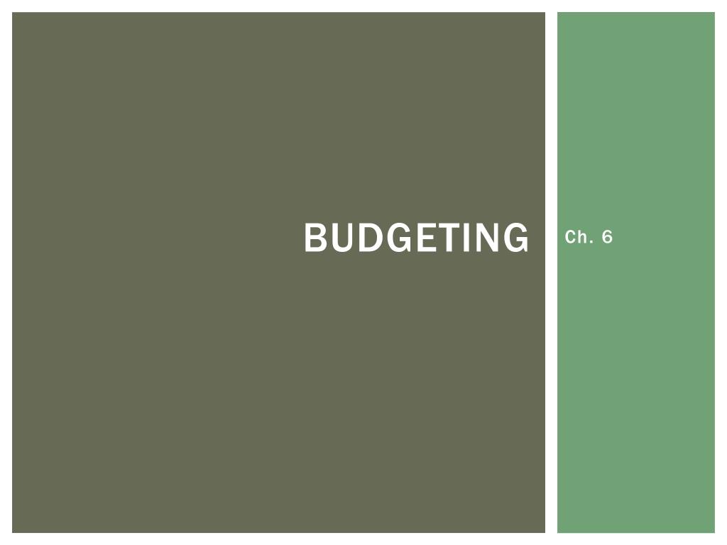 PPT - Budgeting PowerPoint Presentation, free download - ID:6839220