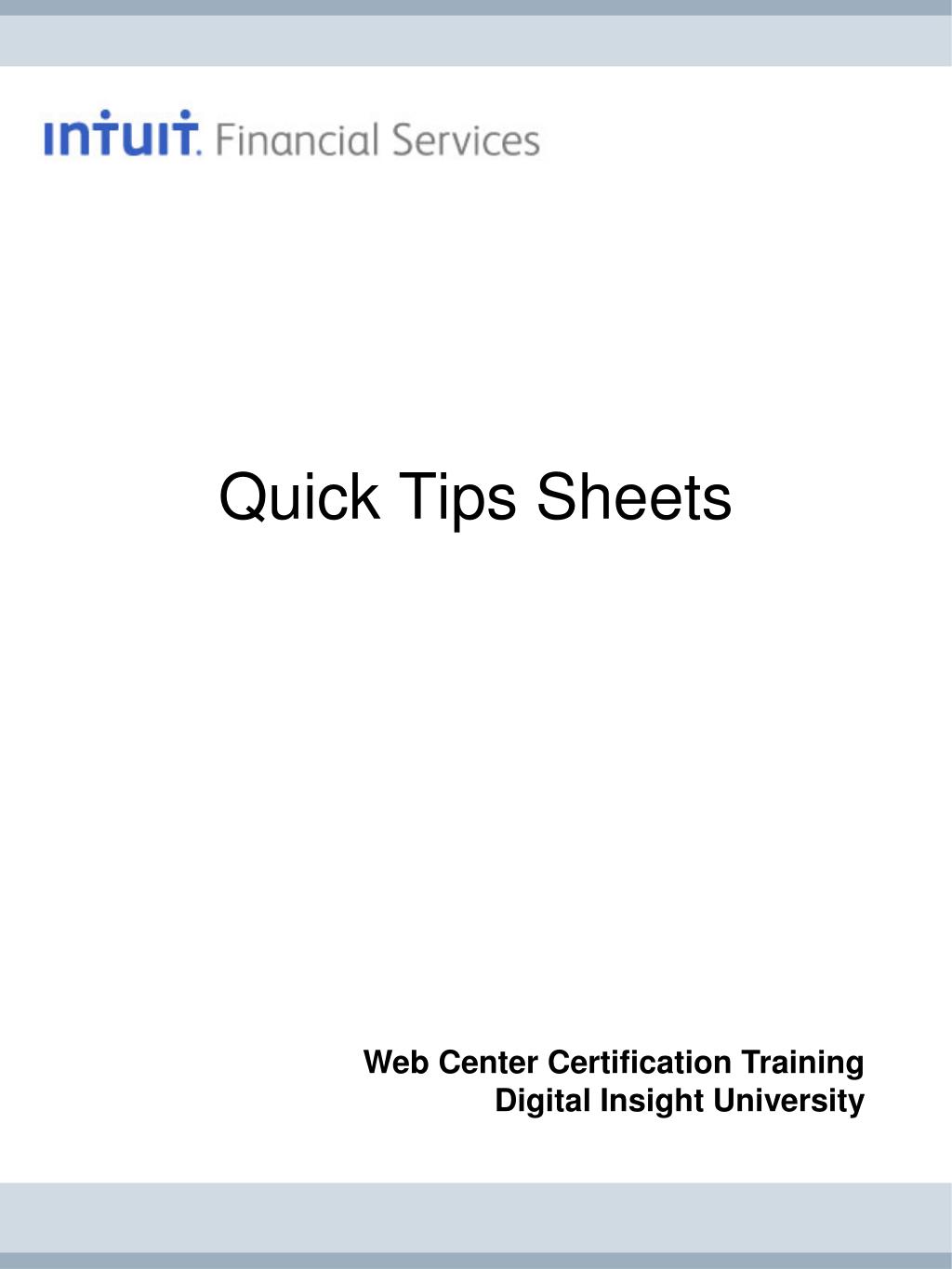 PPT - Quick Tips Sheets PowerPoint Presentation, free download - ID:6839985