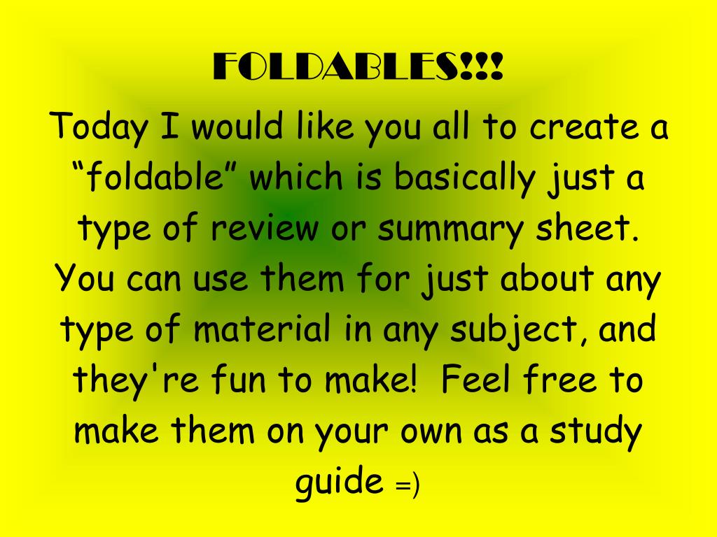PPT - FOLDABLES!!! PowerPoint Presentation, free download - ID:6839999