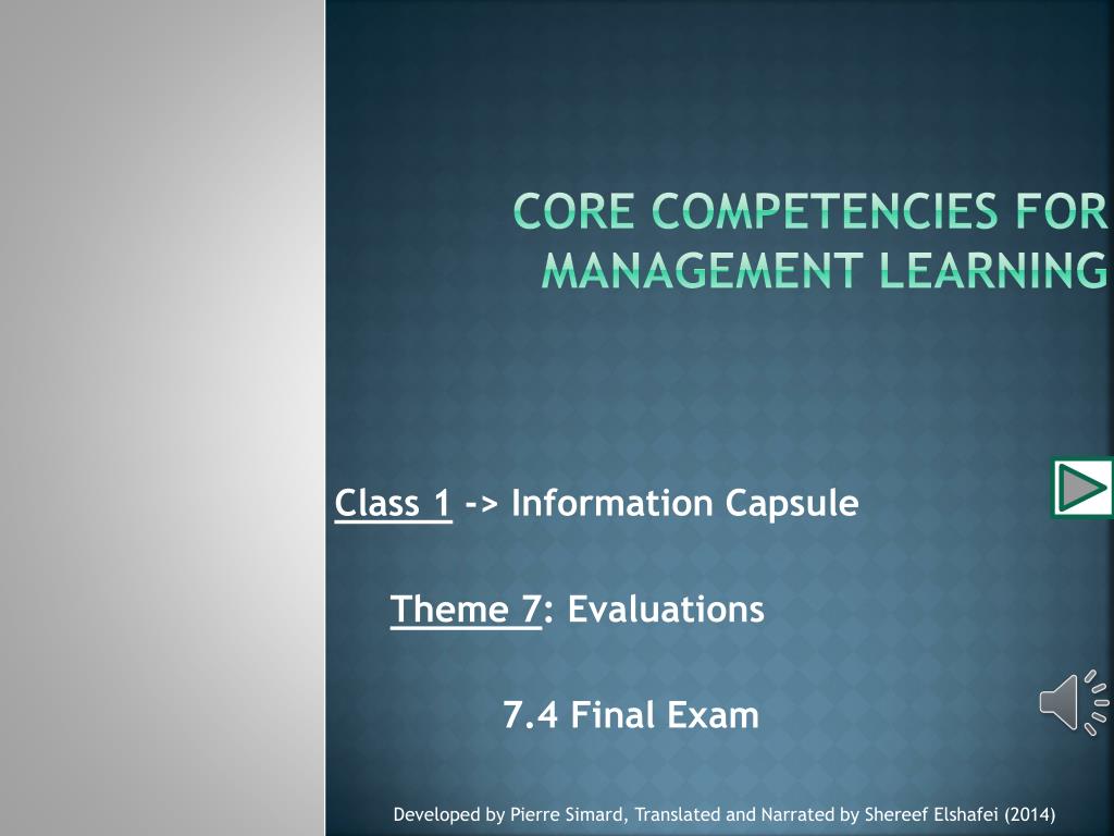 PPT - Core competencies for management learning PowerPoint Presentation ...