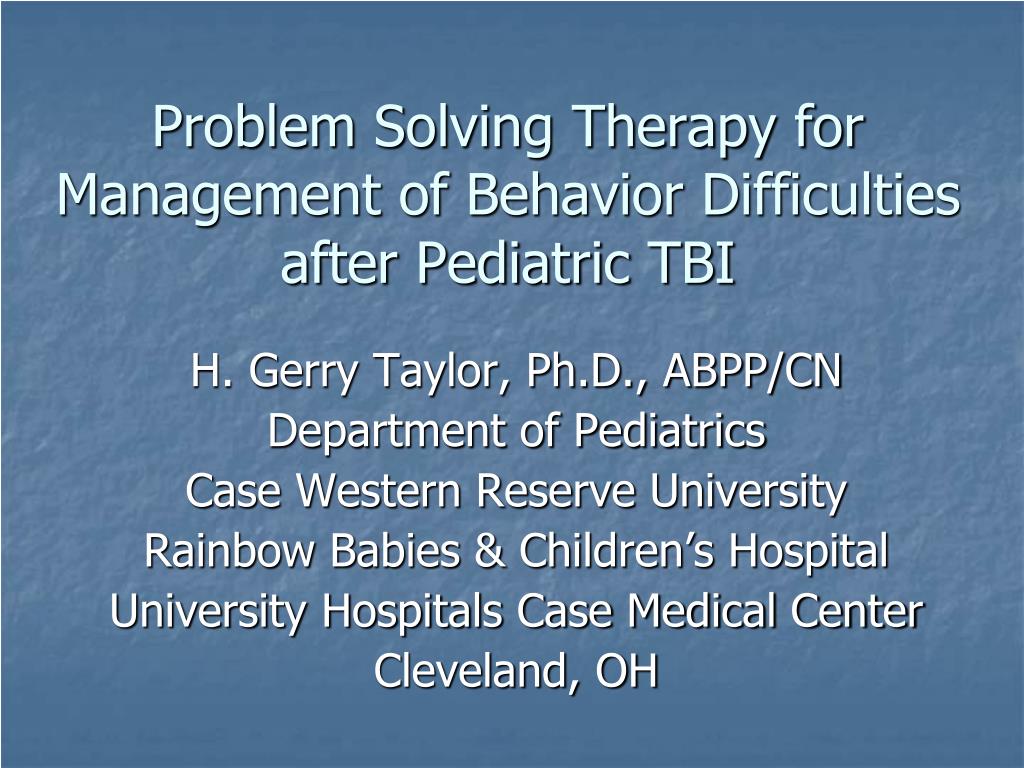 PPT - Family-Based Problem Solving Therapy for Pediatric TBI: Enhancing ...