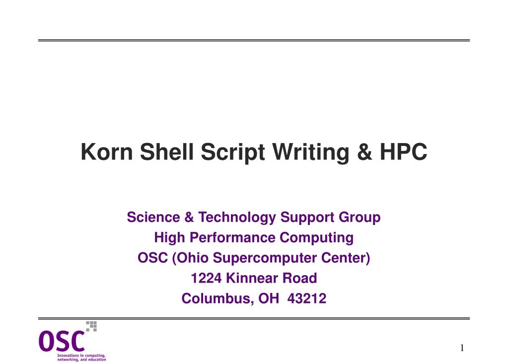 PPT - Korn Shell Script Writing & HPC PowerPoint Presentation, free ...