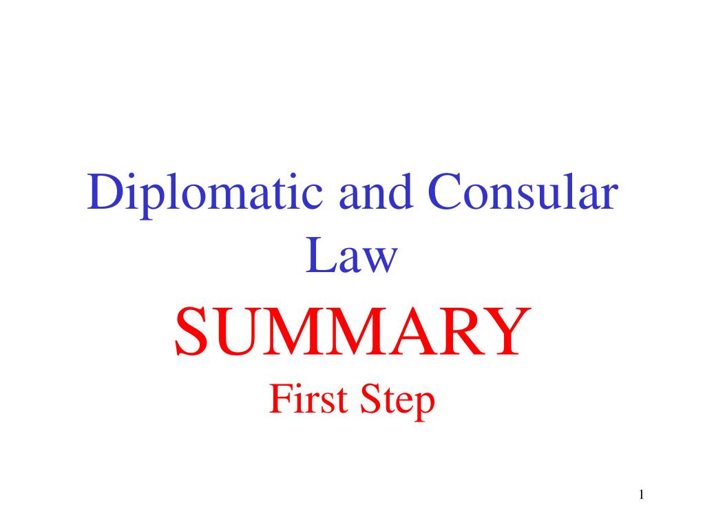 PPT - Diplomatic and Consular Law PowerPoint Presentation, free ...