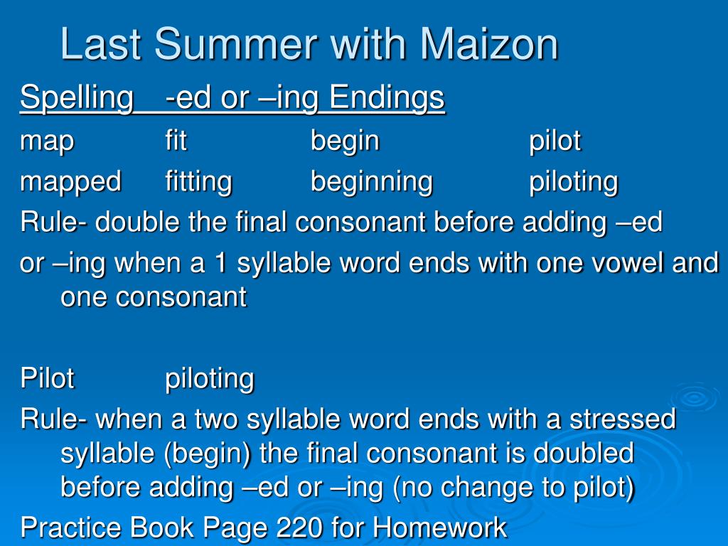 PPT - Last Summer with Maizon PowerPoint Presentation, free download ...