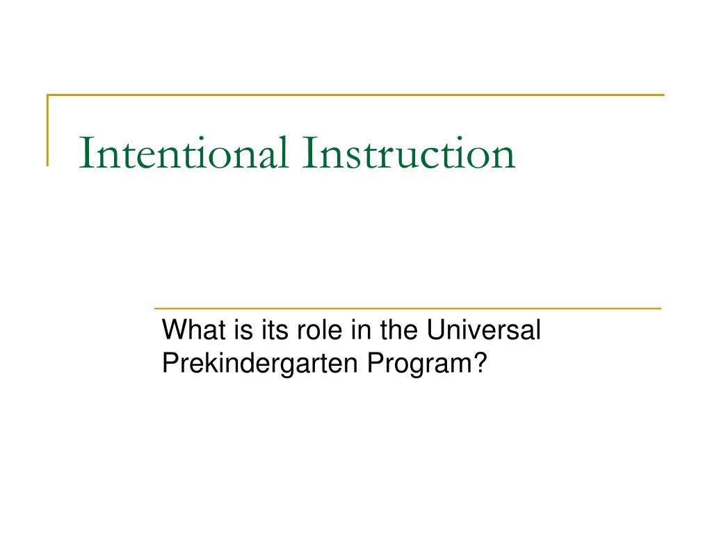 PPT - Intentional Instruction PowerPoint Presentation, free download ...