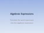 PPT - Algebraic Expressions PowerPoint Presentation, free download - ID ...