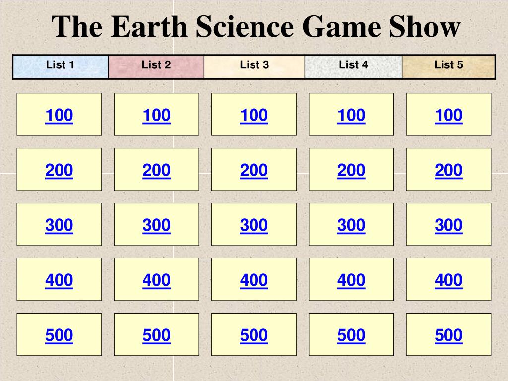 PPT - The Earth Science Game Show PowerPoint Presentation, free ...
