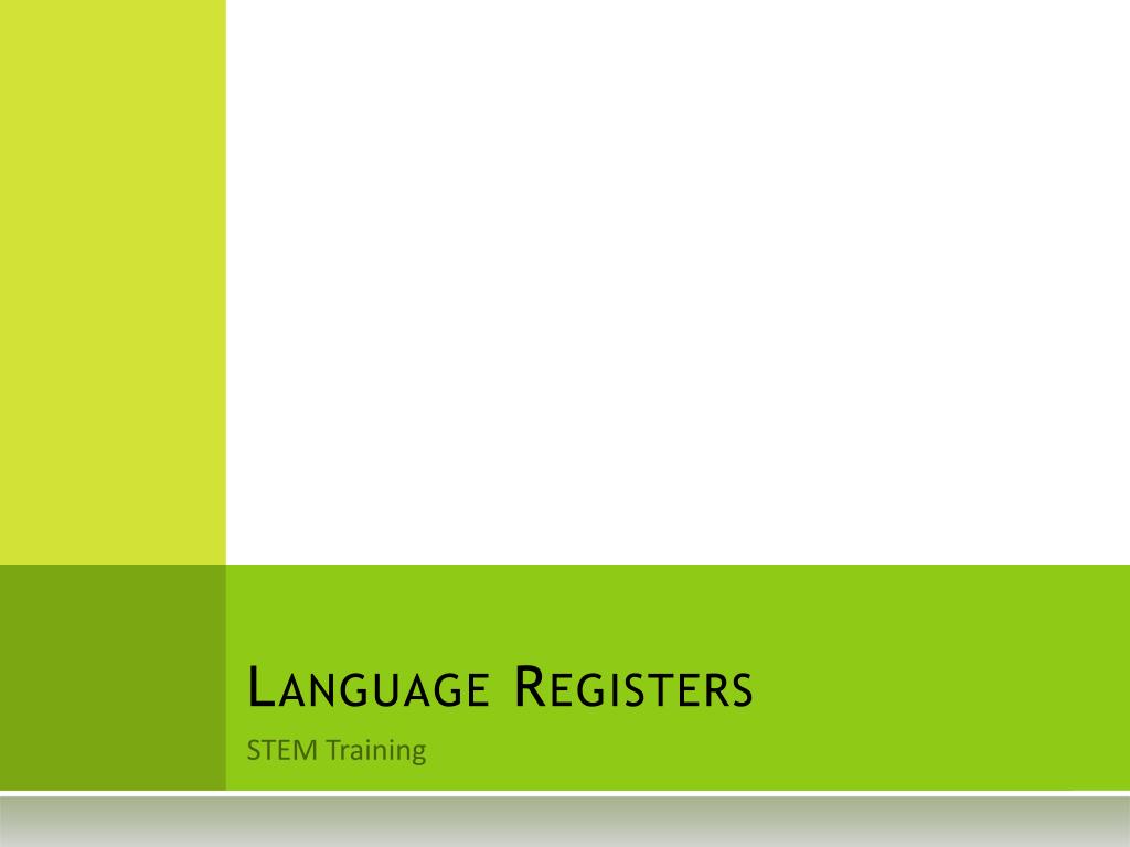 PPT - Language Registers PowerPoint Presentation, free download - ID ...