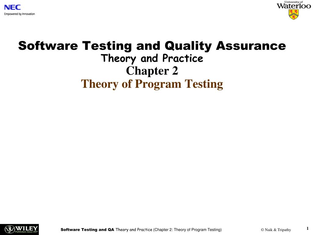 PPT - Software Testing and Quality Assurance Theory and Practice ...