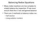 PPT - Balancing Redox Equations PowerPoint Presentation, free download ...
