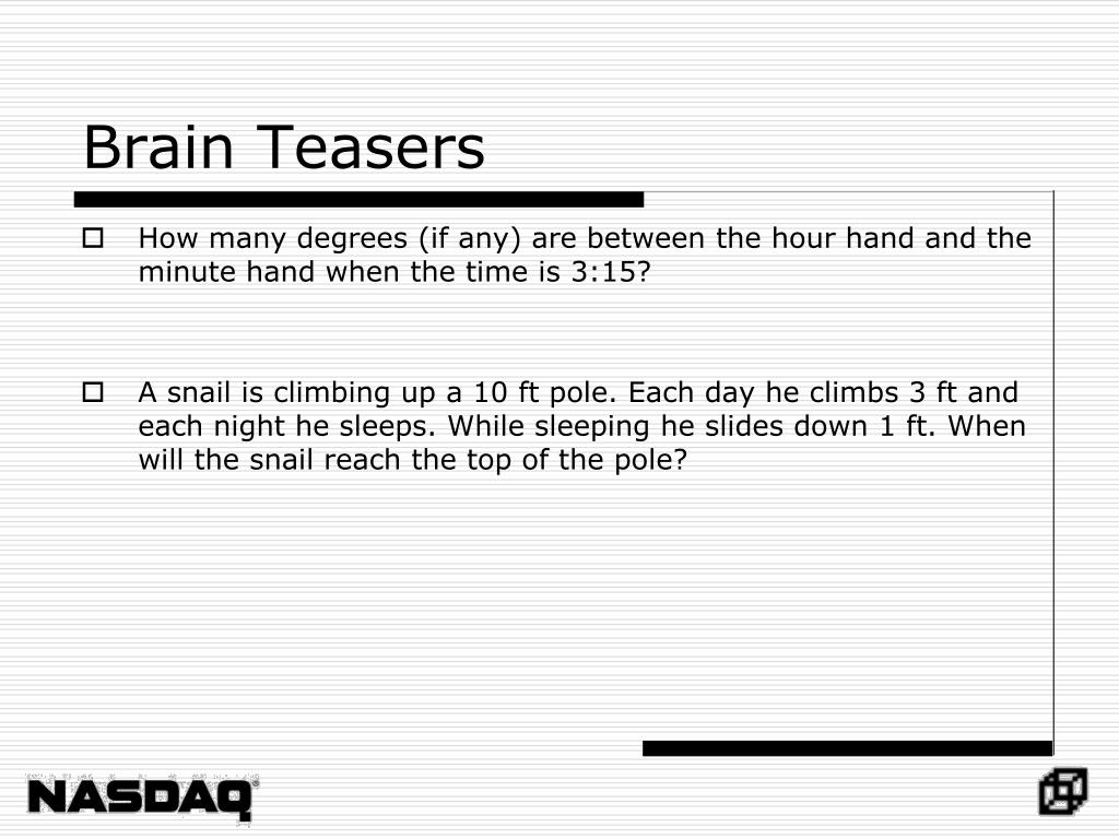 PPT - Brain Teasers PowerPoint Presentation, free download - ID:6856975