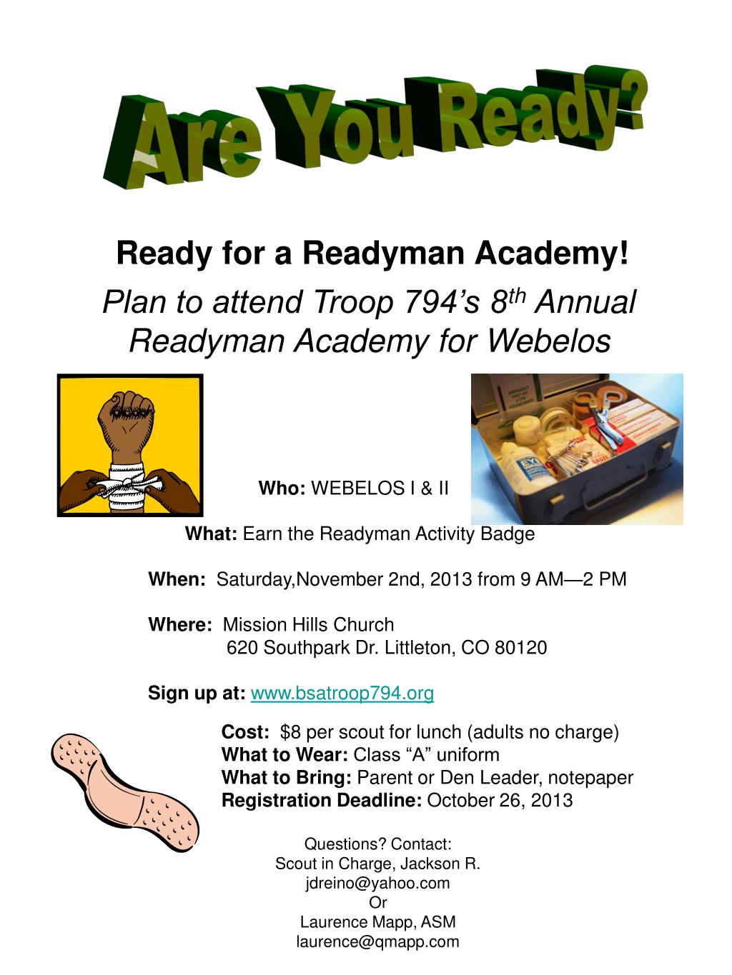 PPT - Ready for a Readyman Academy! PowerPoint Presentation, free ...