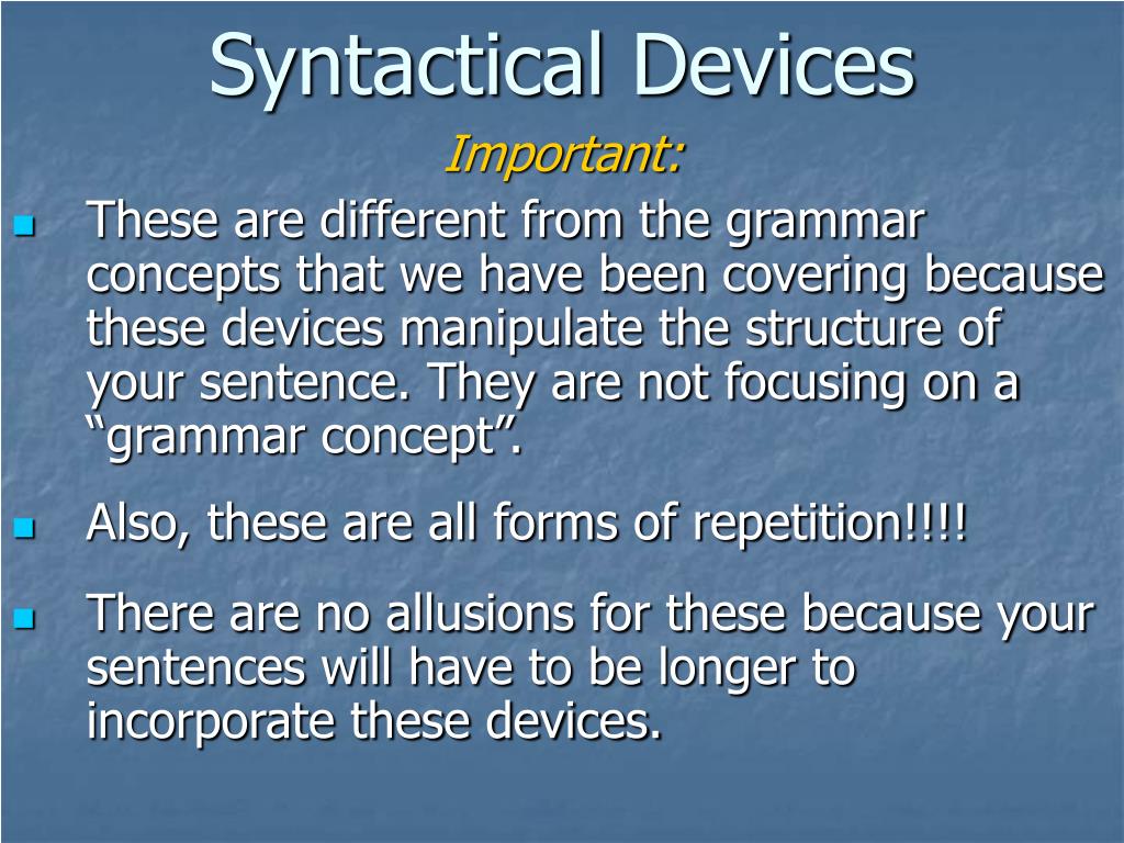 PPT - Syntactical Devices PowerPoint Presentation, free download - ID ...